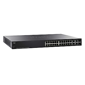 Cisco Certified SF300-24PP-K9-NA |Port 10/100 PoE Managed Switch with Gigabit Uplinks | Small Business Enhanced Limited HW Warranty {SF300-24PP-K9NA-RF} Remanufactured