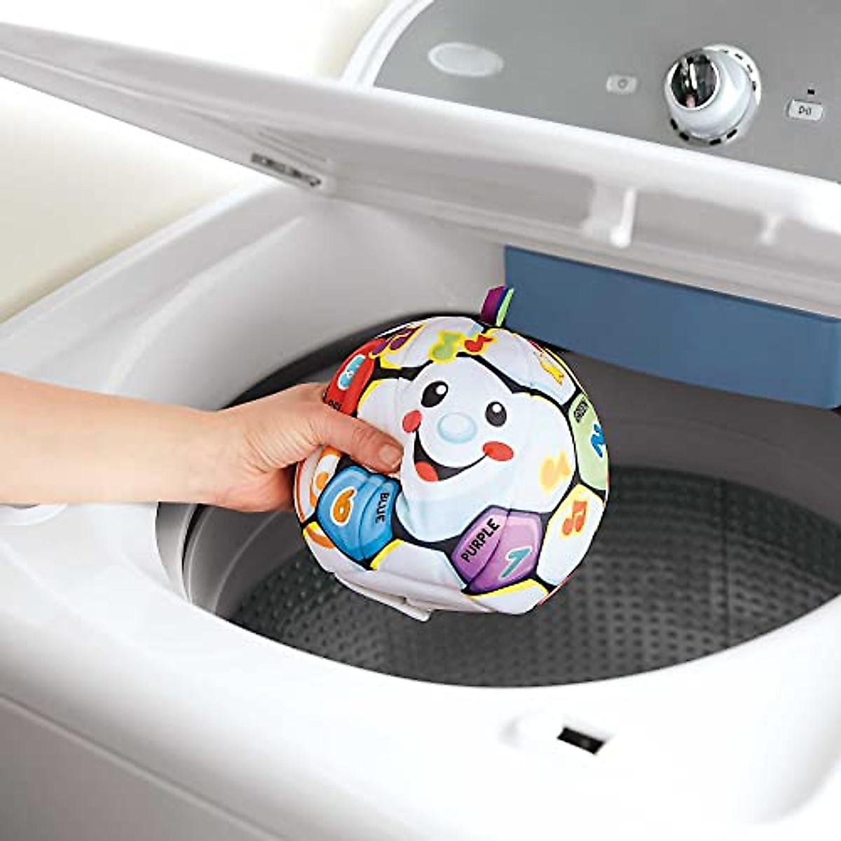 Fisher-Price Baby Learning Toy Laugh & Learn Singin’ Soccer Ball Musical Plush with Sounds & Phrases for Infants Ages 6+ Months