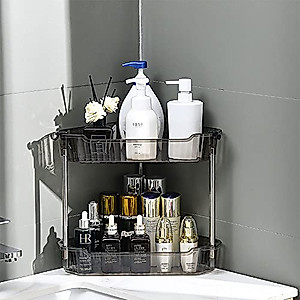 TPOFHS 2-Tier Kitchen Counter Top Shelf Organiser,Spice Racks, Plastic and Iron,Cupboard Shelf,Suitable for Home and Kitchen Storage Easy Assembly