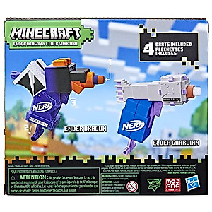 NERF MicroShots Minecraft Ender Dragon and Elder Guardian Mini Blaster 2-Pack, 4 Elite Darts, Pull to Prime Handle (Amazon Exclusive)