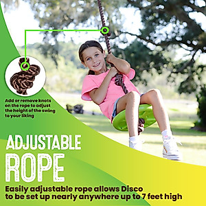 Swurfer Disco Tree Swing - Swing Sets for Backyard, Outdoor Swing, Swingset Outdoor for Kids, Easy Installation, Heavy Duty, Adjustable Climbing Rope, Weather Resistant, Up to 200lbs, Ages 6 and Up