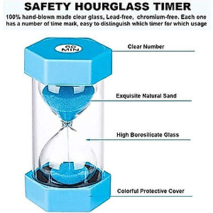 Sand Timer 2 Minute Hourglass Timer： Colorful Sand Clock 2 Minute, Small Blue Sand Watch 2 Minute, Plastic Hour Glass Sandglass Timer for Kids, Games, Decorative, Classroom, Kitchen,Toothbrush Timer