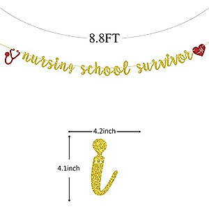 Nursing School Survivor Banner, Congrats Nurse/RN Grad Party Decor Party Decorations Supplies