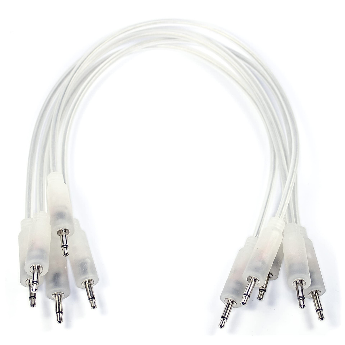 Heinakroon LED CV Patch Cables Eurorack Modular Test Leads, 5-Pack, Transparent (11.8)