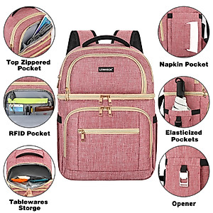 Cooler Backpack,Insulated Backpack Cooler Leakproof Double Deck Cooler Bag for Men Women RFID Lunch Backpack