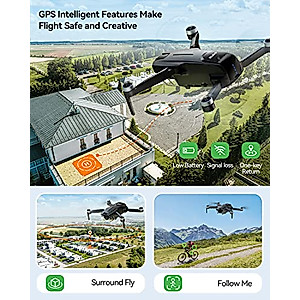 Ruko Mini Drones with Camera for Adults 4K, 3 Batteries 90 Mins Long Flight Time, GPS Features, Brushless Motor, Return to Home, Light Weight 245g, Drone for Beginners, 5Ghz WiFi Live Video Transmission