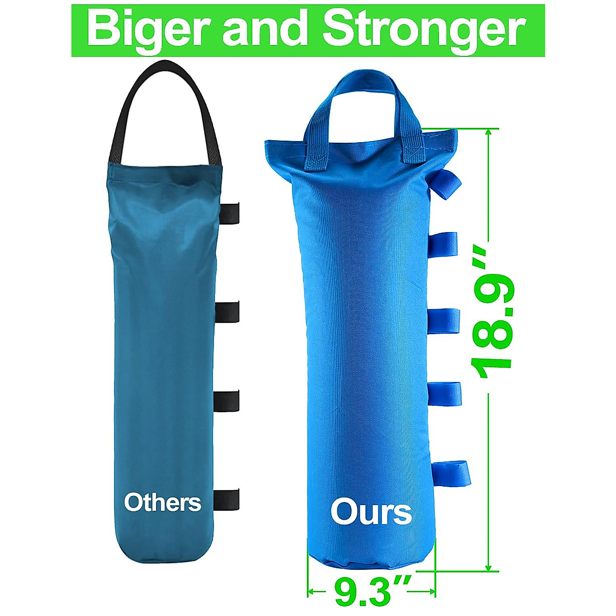 120LBS Extra Large Heavy Duty Canopy Weights Sand Bags for Ez Pop Up Canopy Tent Gazebo Outdoor Instant Sun Shelter Patio Umbrella, Upgraded 5 full-Sized Velcro, 2 Nylon Handles and Storage Bag, 4Pack