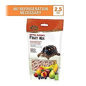 Zilla Reptile Food Munchies Fruit Mix for Pet Iguanas, Skinks, Tegus, Box Turtles, Tortoises & Hermit Crabs, 2.5 Ounce
