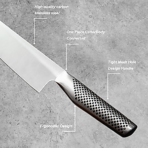 Tinor Chef Knife, 7 Inch Professional Kitchen Knife, German High Carbon Stainless Steel, Ergonomic Design, Ultra Sharp Knife for Cutting, Peeling, Slicing Fruit, Vegetables, Bread and Meat