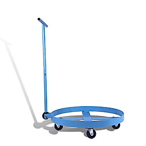 Wefrib 55 Gallon Drum Dolly 1000 Pound Drum Cart Multi Purpos Barrel Dolly Cart with Ajustable Handle Steel Frame Dolly with 4 Swivel Casters Wheel Non Tipping Hand Truck Capacity Dollies(Blue)