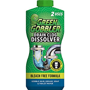 Green Gobbler Drain Clog Dissolver, Drain Opener-Cleaner ,Toilet Clog Remover, 31 oz