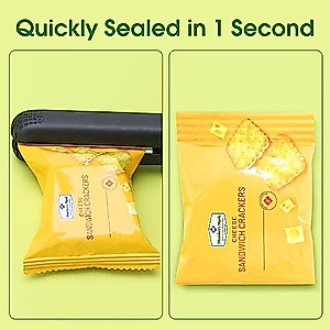 NOVFIT Mini Bag Sealer Heat Seal, Handheld Food Sealer Bag Resealer for Food Storage, Portable Smart Heat Sealer Machine for Food Bags, Black