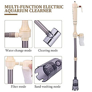 Aquarium Gravel Cleaner, Battery Powered Fish Tank Washer Siphon Water Change Cleaning Tool for Aquarium Fish Tank