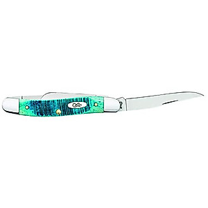 Case WR XX Pocket Knife Medium Stockman Caribbean Blue Jig Bone Item #25597 - (6318 SS) - Length Closed: 3 5/8 Inches