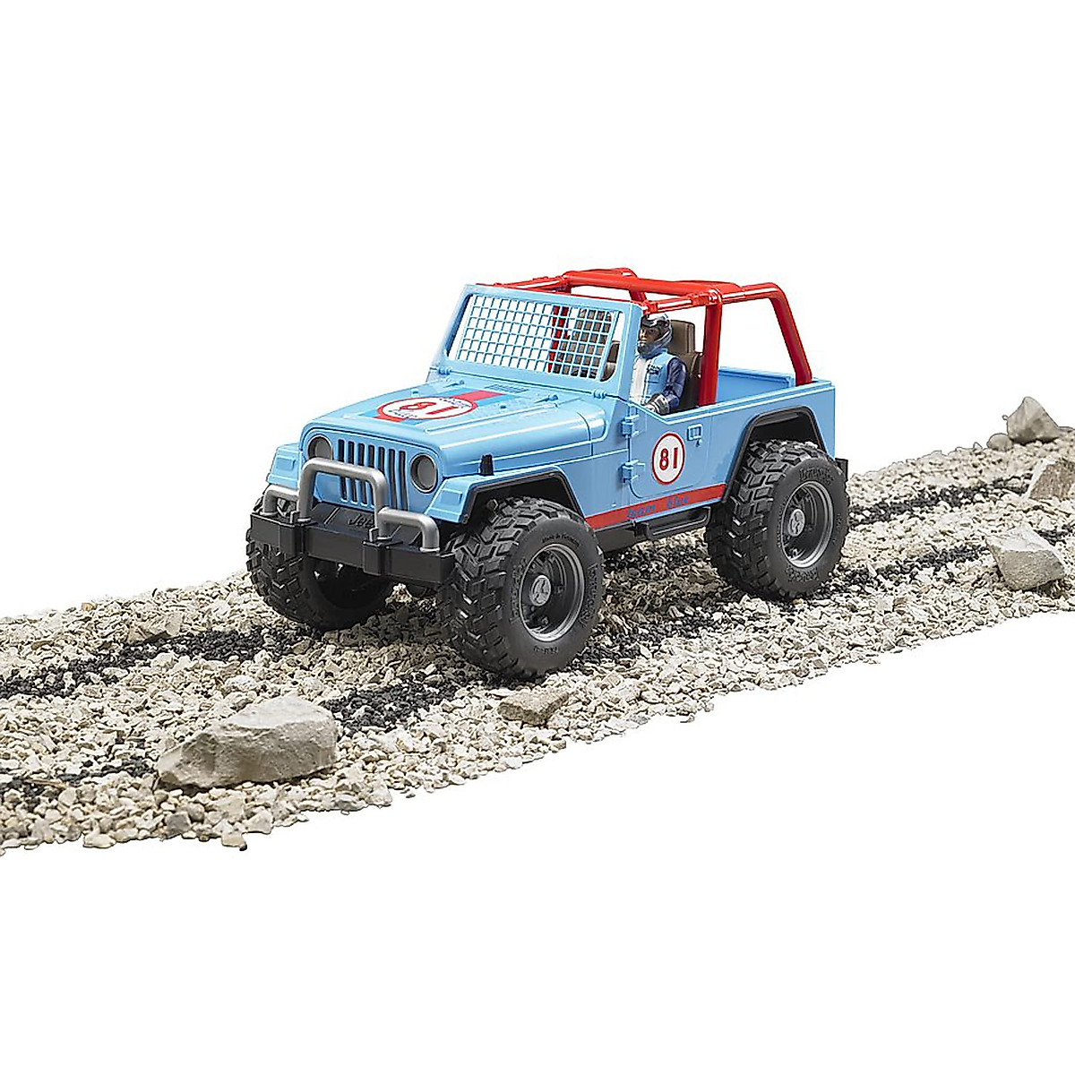 Bruder Jeep Cross Country Racer Vehicle with Driver Blue