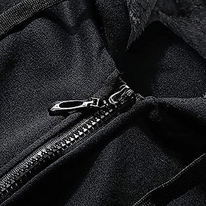 ZITY Men's Zip Up Hoodie Heavyweight Winter Sweatshirt Fleece Sherpa Lined Warm Jacket Black Gray XX-Large