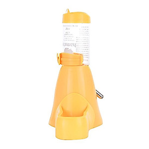 Hamster Automatic Water Bottle Drinking Feeder Dispenser Bottle 80ML with Food Feeder Station bowl Pet Container for Small Animals(Yellow)
