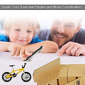 ideallife Mini Finger Toys Set, Mini Scooter Finger Skateboards Finger Bikes Tiny Swing Board with Replacement Wheels and Tools (18 Pcs)