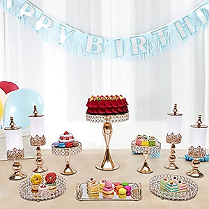 TFCFL 10 PCS Cake Stand Set Crystal Cupcake Dessert Plate Display Tower Mirror Cake Holder Cupcake Stands for Wedding Afternoon Tea Birthday Party Gold Cake Stand