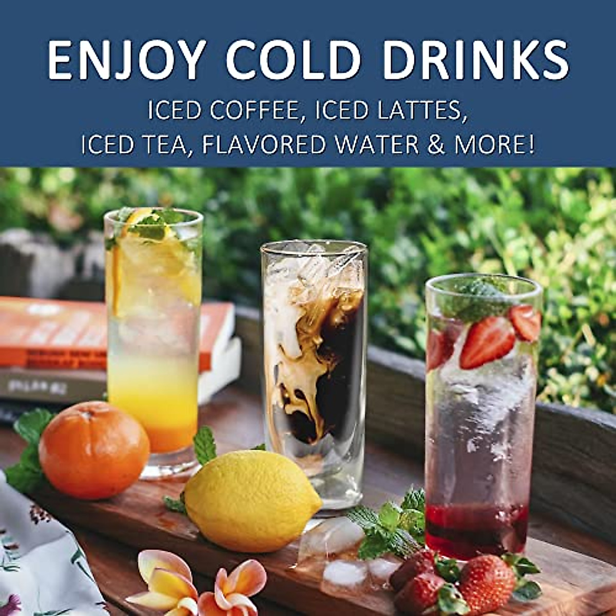 wirsh Iced Tea Maker, Iced Coffee Maker with 85 Ounce Pitcher, Strength Control and Reusable Filter, Perfect For Iced Coffee, Latte, Tea, Lemonade, Flavored Water, Black