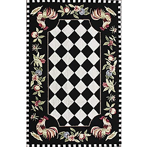 nuLOOM Farmhouse Rooster Area Rug, 3' 6" x 5' 6", Black