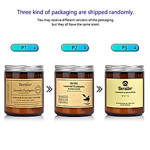 Bersiler Aromatherapy Candles, 7 OZ Lavender Eucalyptus Scented Candles Stress Relief and Relax for Home & Bedroom Gift for Women/Men Soy Wax Mothers Day Gifts (Lavender Eucalyptus 1 Jar)