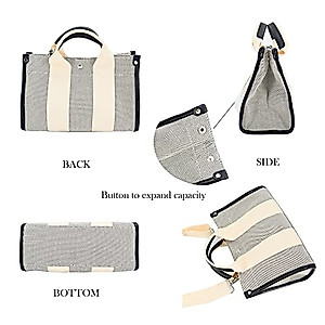 UERRUAM Canvas Tote Bag for Women Small Aesthetic Crossbody Handbags Mini Tote Bag Plaid