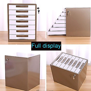 Desktop File Cabinet - Desktop Storage Box With Drawers, Flat File Cabinet, 7-Layer Drawer Storage Organization, With Lock Drawer Organizer, Suitable For Office Supplies, Aluminum Alloy ( Size : B )