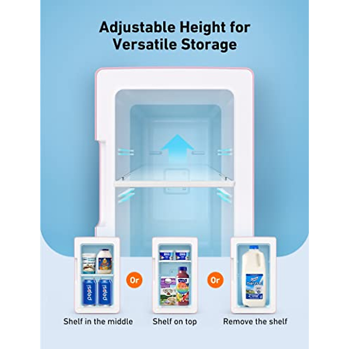 AstroAI Mini Fridge 2.0 Gen, 6 Liter/8 Cans Makeup Skincare Fridge 110V AC/ 12V DC Portable Thermoelectric Cooler and Warmer Little Tiny Fridge for Bedroom, Beverage, Cosmetics LY2206A (Pink)