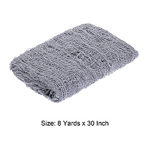 Halloween Creepy Cloth Decoration Scary Halloween Gauze Cloth Spooky Halloween Decorations for Party Outdoor and Indoor Spook Houses Supplies(8 Yards x 30 Inches, Gray)