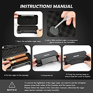 TISFA Cigar Travel Humidor Case with Cigar Cutter and Cigar Stand, Portable Cigar Humidor, Waterproof Cigar Box Holds up to 4 Cigars - Cigars Gift Set for Men (Small)