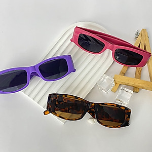 SUNOVELTIES 6 Pack Retro Irregular Rectangle Sunglasses Luxury Palm Eyewear Hawaii Costume Bulk Black Square Glasses Unisex Adult