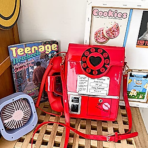 Fashion Crossbody Purse for Women, PU Leather Fun Shoulder Bag/Telephone Bag Personality Creative Bag Ladies Girls Tote Bag for Travel Photo (Red)