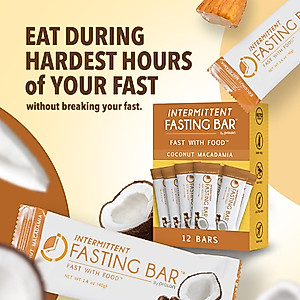 Prolon Fast Bars | Keto, Gluten Free, Dairy Free, Plant Based Protein, Intermittent Fasting Bars | Developed to Not Break Your Fast | Coconut Macadamia Nut, 12 Ct