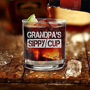 shop4ever Grandpa's Sippy Cup Engraved Whiskey Glass Promoted To Grandpa New Grandpa