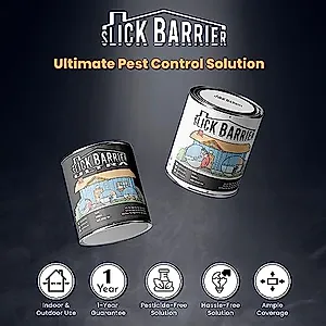 Slick Barrier Home Kit - Ultimate Pest Control Solution for Crawling Insects, Rodents & Squirrels - Water-Based & Solvent-Based Coatings - Durable & Long-Lasting - Easy Application - Ample Coverage