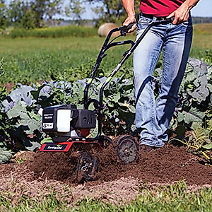 EARTHQUAKE 41999 MC43 Cultivator, 43cc 2-Cycle Viper Engine, 6-10” Adjustable Width, 8” Max Depth, Overhand Handlebars, Lightweight, U.S. Based Customer Service, Red/Black