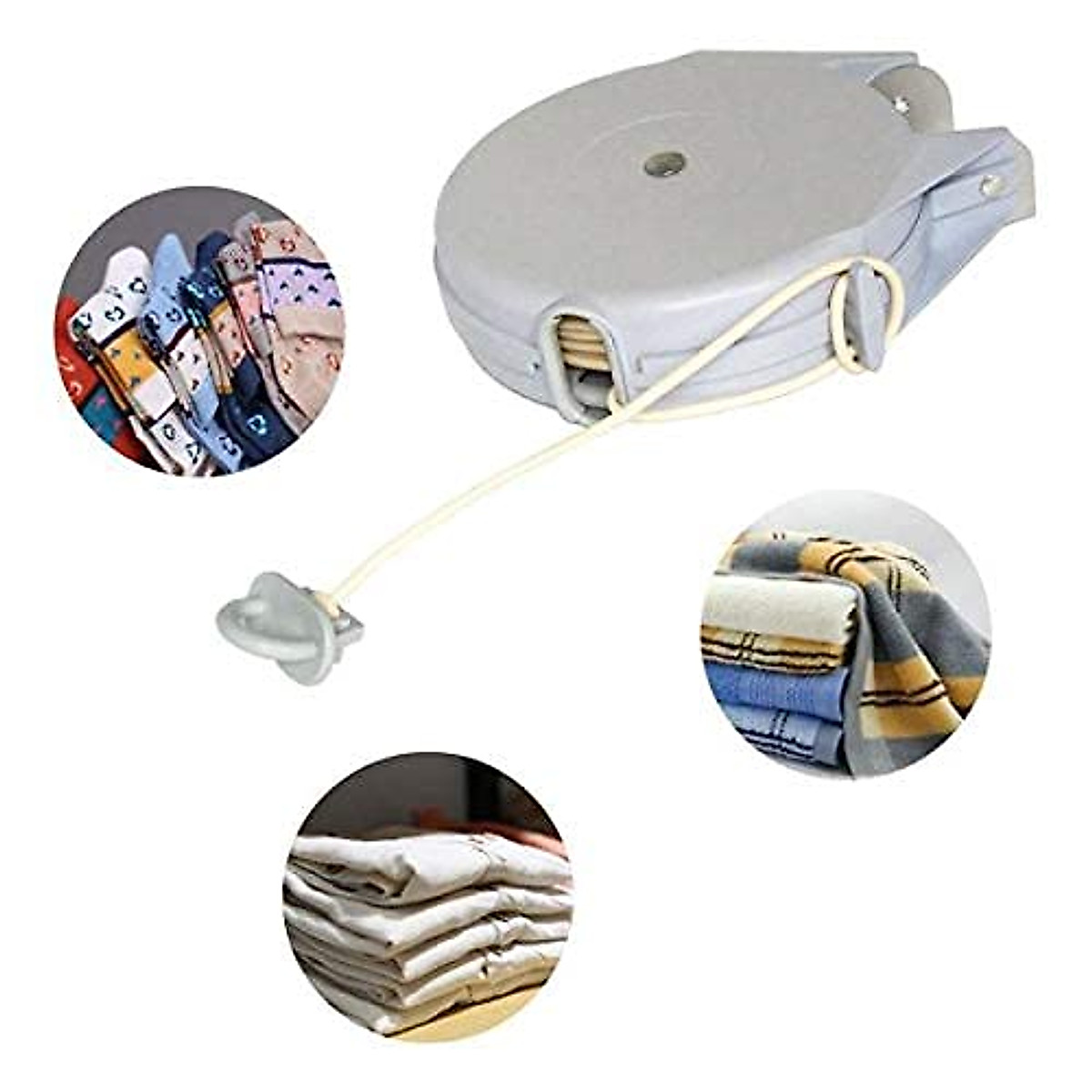 Blue Hawk 40-FT Single Line Retractable Clothesline, Indoor or Outdoor Use, Hang Wet or Dry Laundry