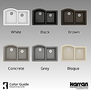Karran QU-610 Undermount Quartz Composite 32 in. 60/40 Double Bowl Kitchen Sink in Black