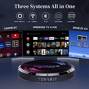 Kinhank Super Console X Max, Retro Game Console with 114000+ Games,Compatible with PS1/PS2/PSP/DC,S905X3 Chip, Android TV 9.0/EmuELEC 4.5/CoreELEC 3 System in 1,2 Wireless Controllers(256G)