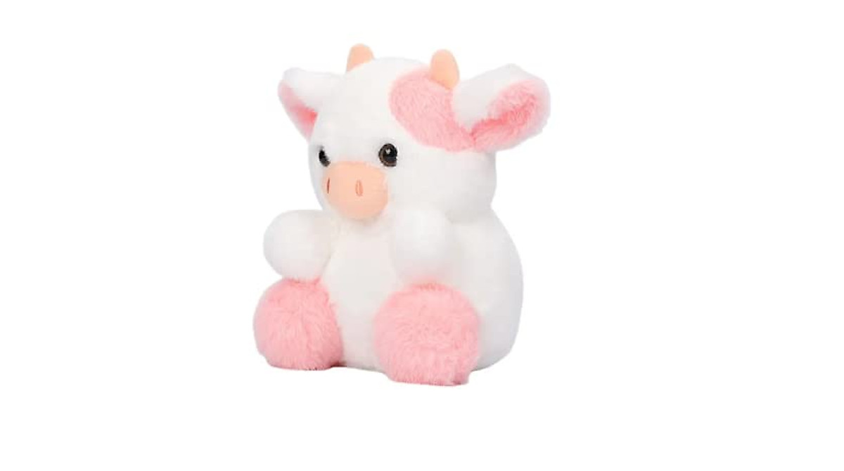 GracesDawn Pink Cow Plush Toy – Cute Cuddly Companion