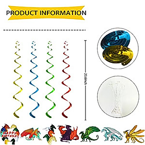 32Pcs Wings of Fire Party Supplie Hanging Swirls, Wings of Fire Birthday Decorations Whirls Glitter Foil Ceiling Swirls, Dragon Birthday Party Supplies Foil Hanging for Dragon Party Decorations