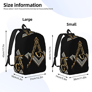 FYCFSLMY Master Mason Masonic Backpack with Adjustable Straps, Suitable for Travel Picnics Activities