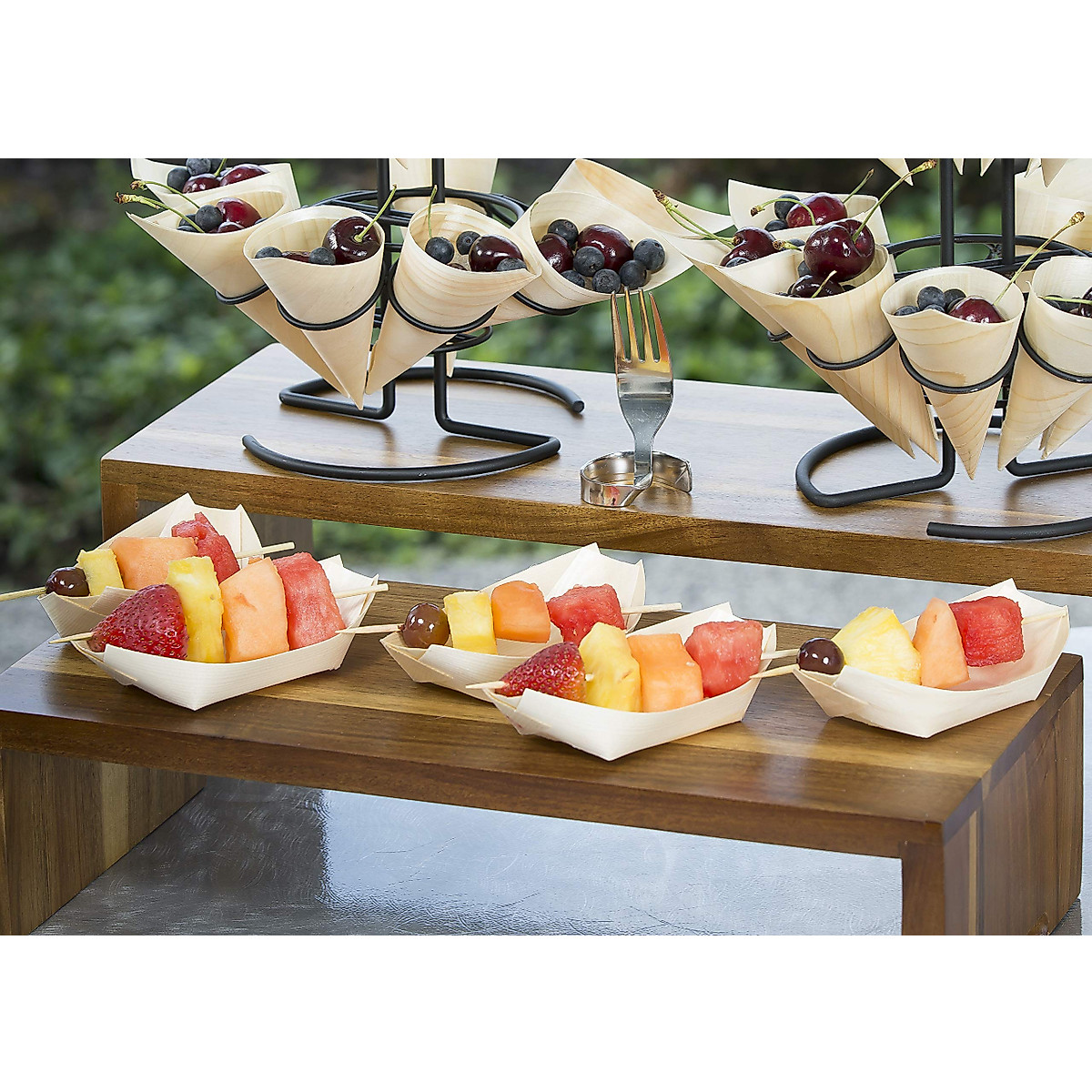 TableCraft Products BAMDB45 Serving Boat, Disposable Pinewood, 4.7" x 2.5", Large (Pack of 50)