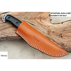 Ottoza TOP GRAIN Leather Knife Sheaths for Fixed Blade Knives, Leather Knife Sheath for Belt, Leather Knife Holster Belt Knife Holder, Vertical Knife Sheath for Belt No:46