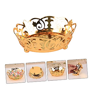 SHOWERORO Candy Dish Entryway Key Bowl Appetizer Tray Candy Nut Serving Container Dessert Serving Tray Cake Serving Plate Fruit Stand Vanity Tray Decorative Fruits Tray Iron Buffet Desk