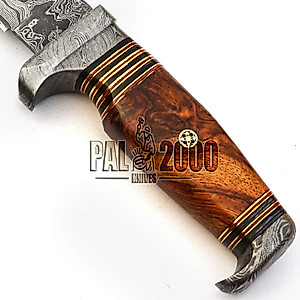 PAL 2000 KNIVES BK-9659 Custom Handmade Damascus Steel Hunting Bowie Blade Knife With Sheath