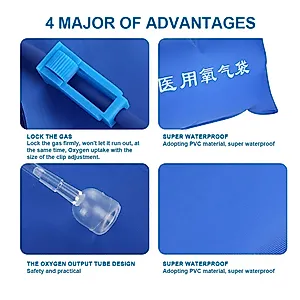 Qinlorgo 42L Portable Oxygen Bag - Emergency Oxygen Bag PVC Material Oxygen Carry Bag