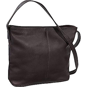 Le Donne Leather Two Slip Pocket Shoulder Bag (Black)