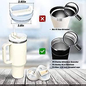 Tumbler Lids for Stanley Cups, 40 OZ Tumbler Lid Compatible for Stanley, 3 Pcs Non-Spill Lids for Stanley Cups, Spill Proof Lids for Stanley & More Coffee Cups, Reusable Spill Proof Lids (Beige)